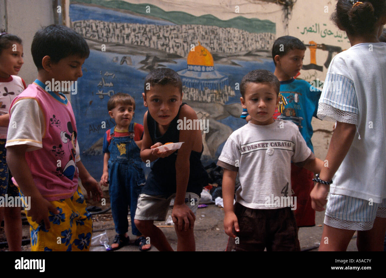 Children playing inside the Shatila refugee camp in Beirut Lebanon ...