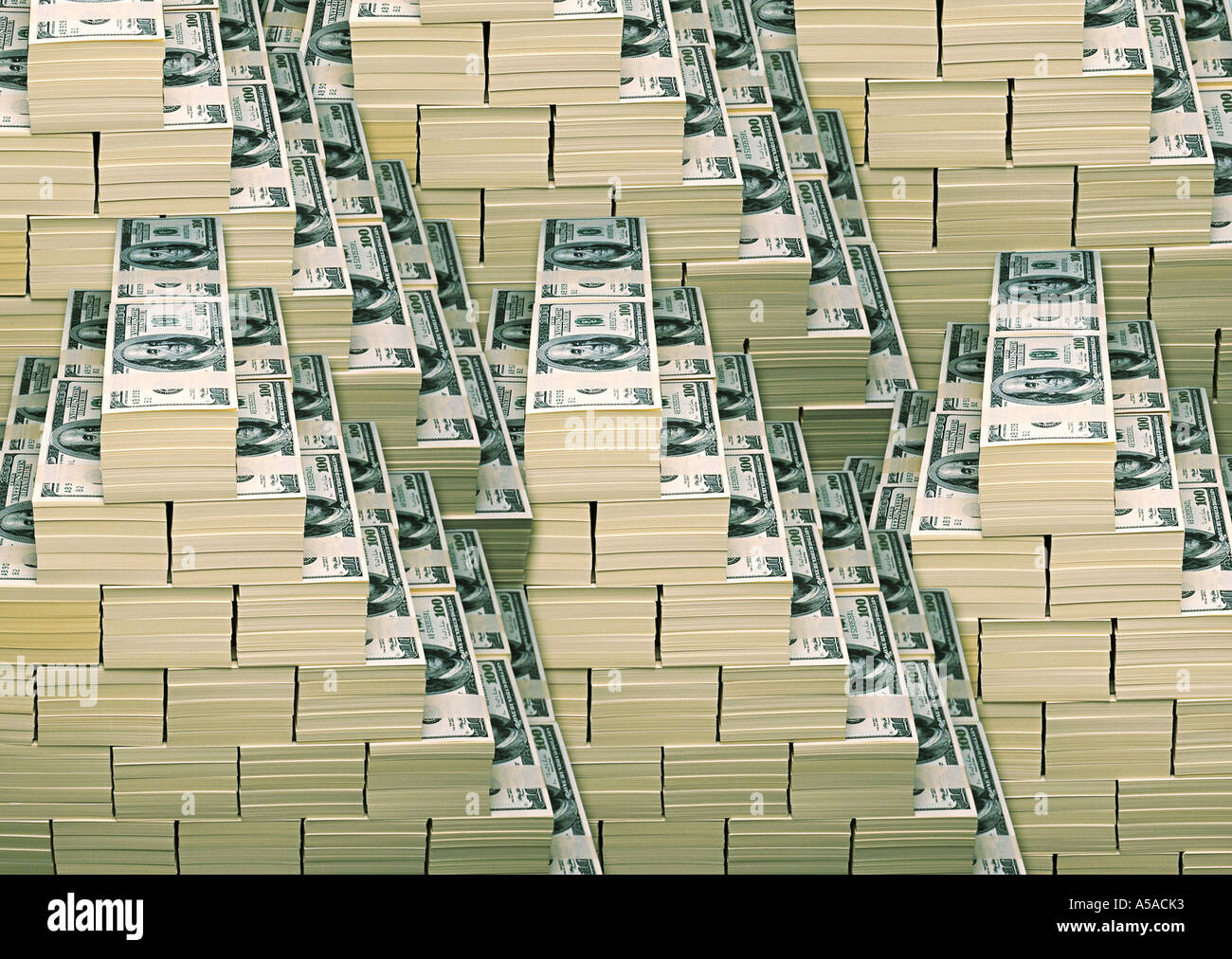 Photoshop generated stack of US Dollars Stock Photo - Alamy