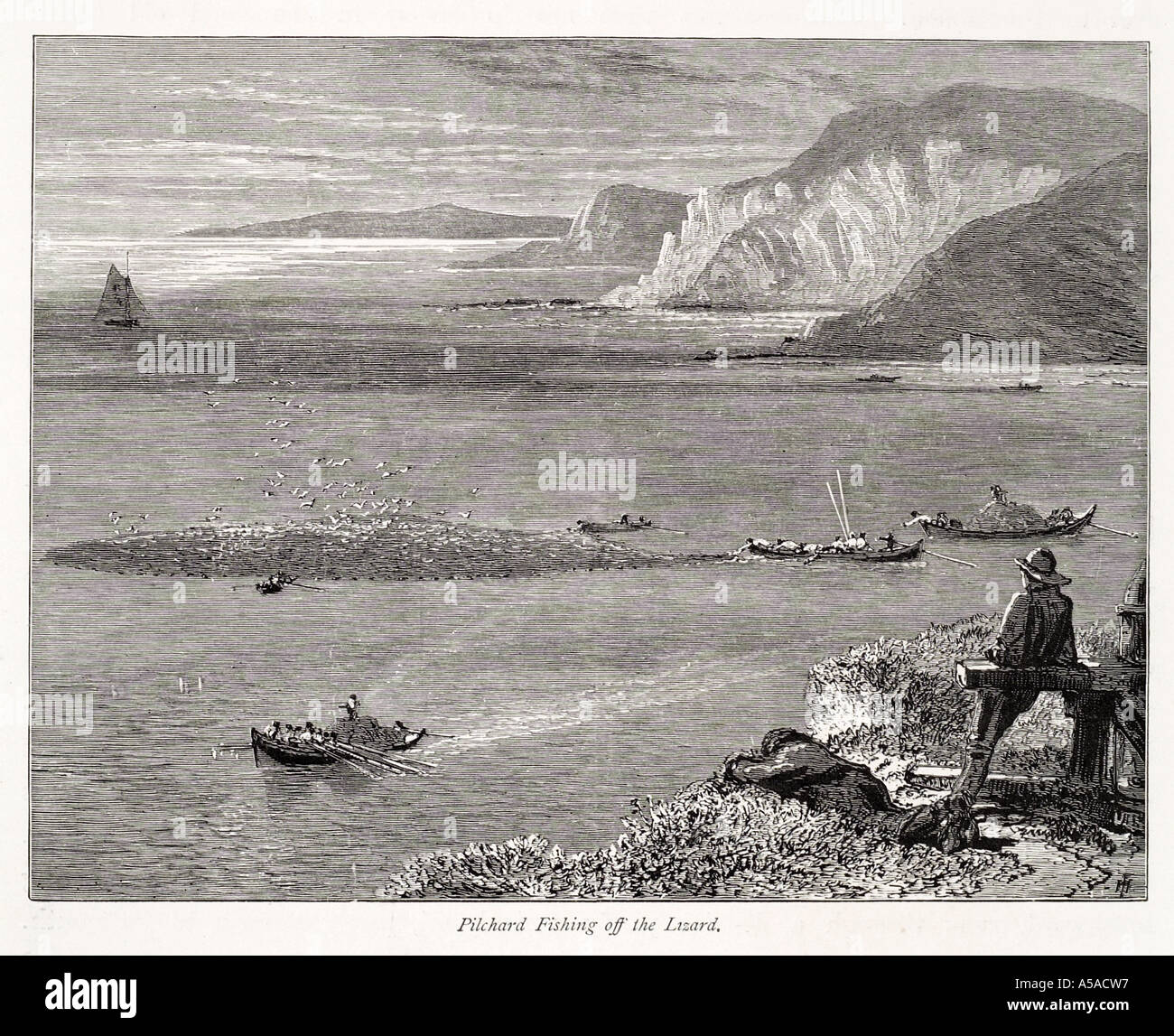 Cornwall boat etching hi-res stock photography and images - Alamy