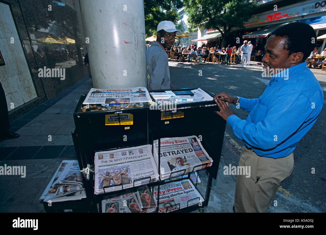 A newspaper stand on the streets of Johannesburg South Africa Stock ...
