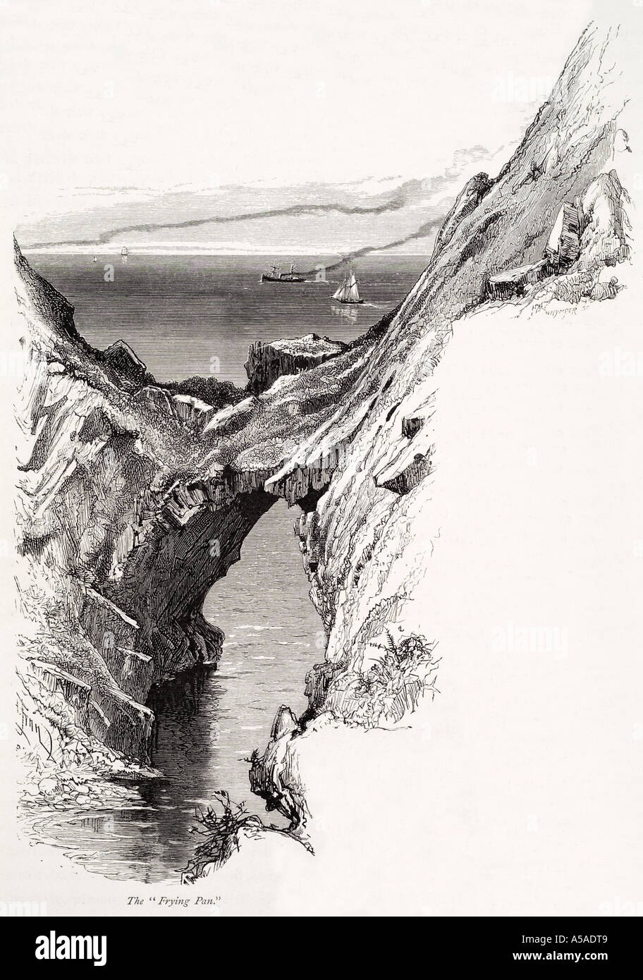 devil frying pan coast coastal cornwall cove cliff rock formation ...