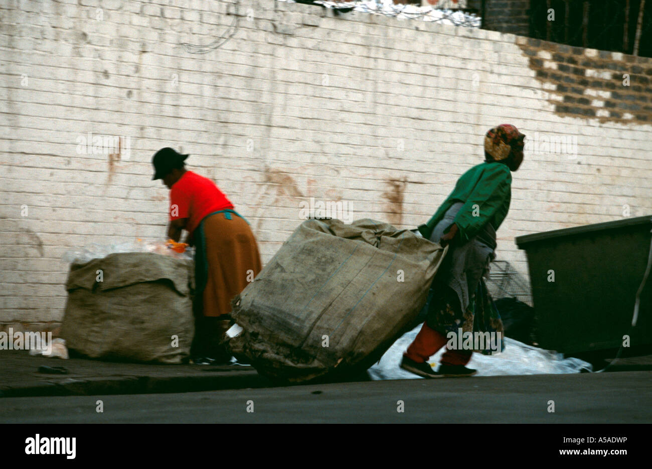 Garbage collectors working, Johannesburg, South Africa Stock Photo - Alamy