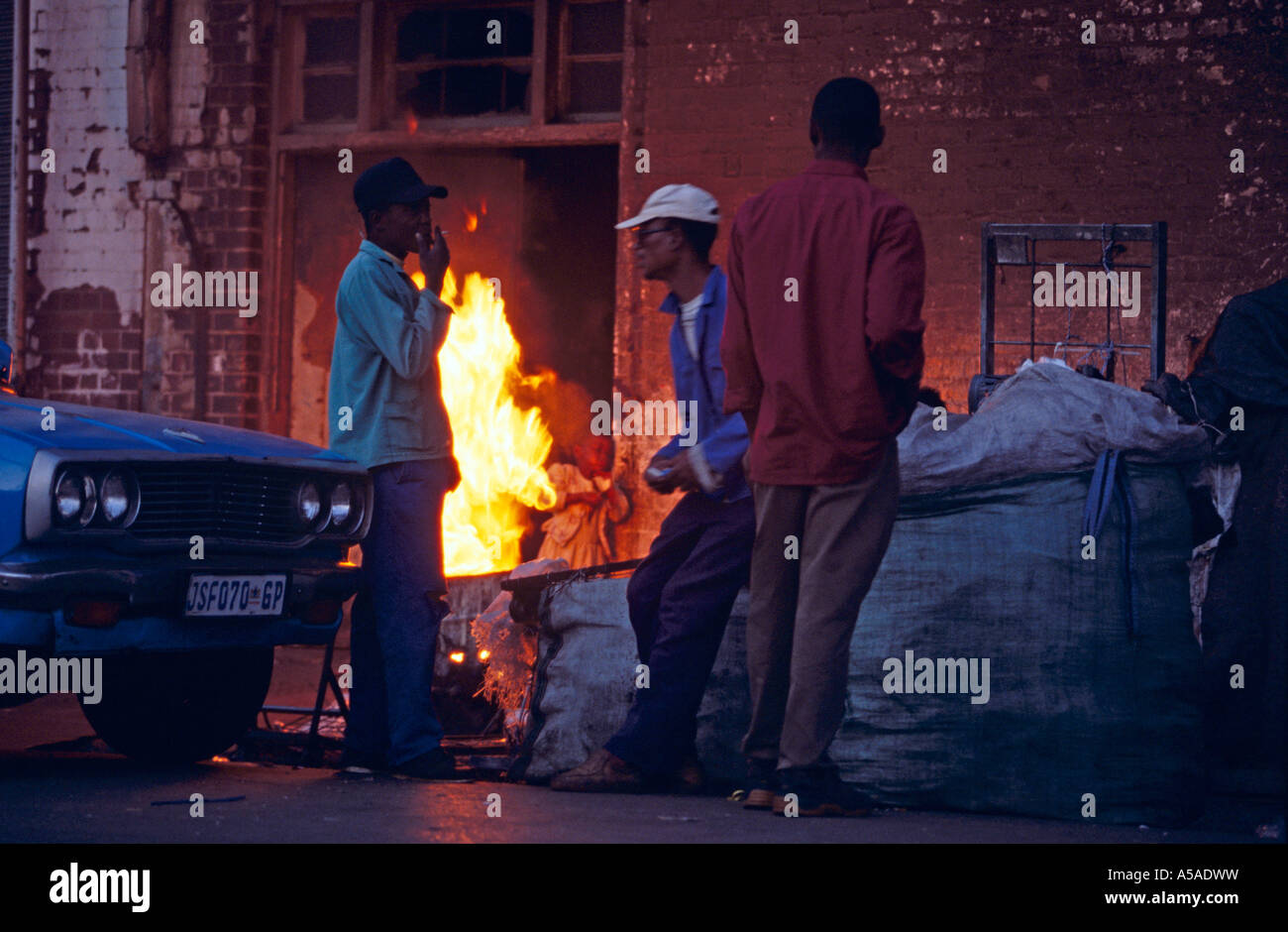 Garbage being burned in incinerator, Johannesburg, Africa Stock Photo ...