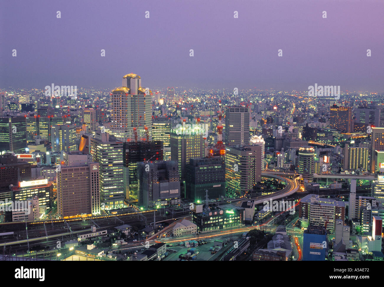 View over Osaka, Japan Stock Photo - Alamy