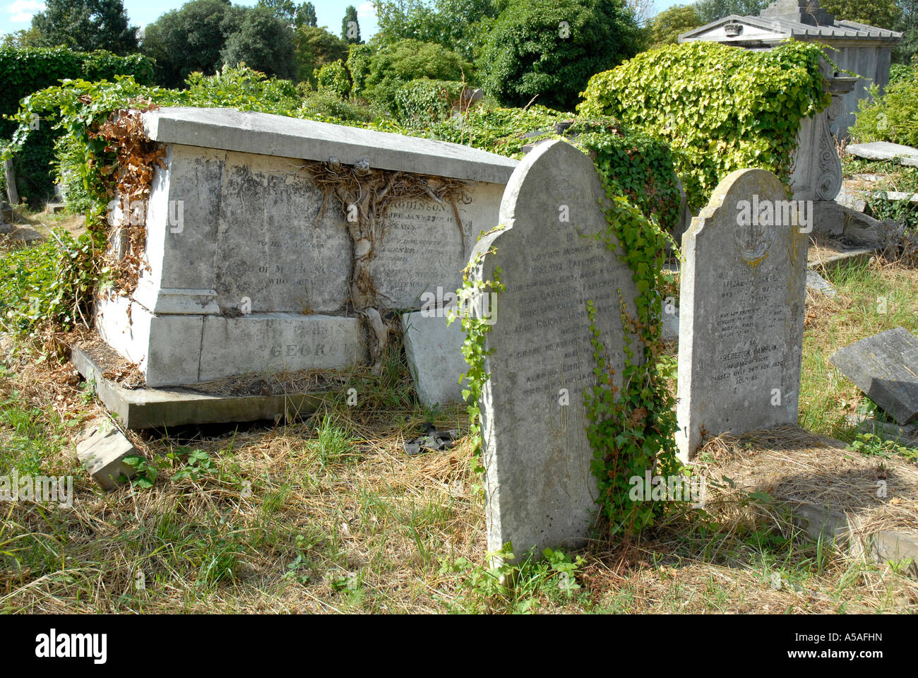 Graves in Kensal Green Cemetery London Stock Photo - Alamy