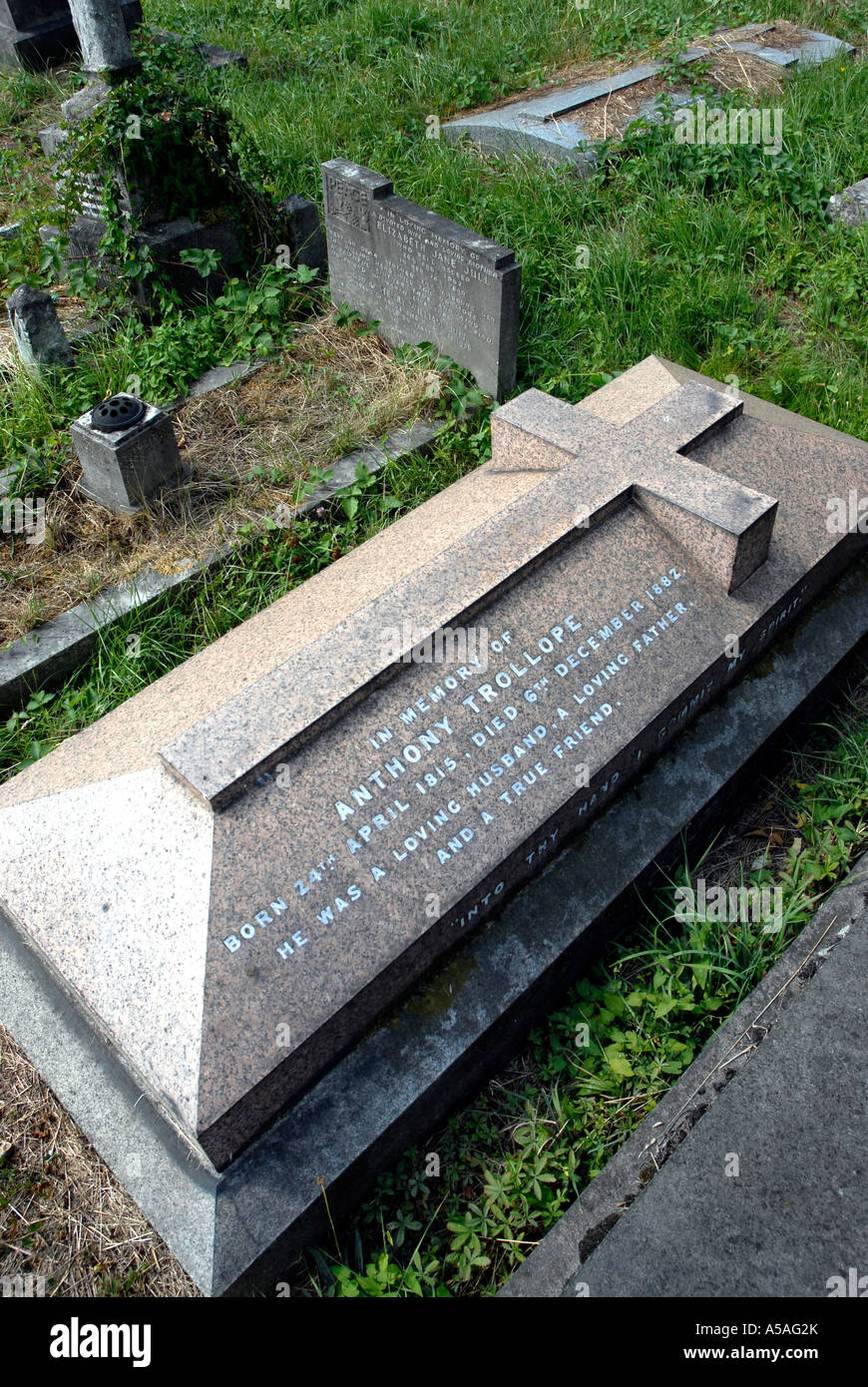 Grave of Anthony Trollope (1815-1882) English writer of Victorian ...