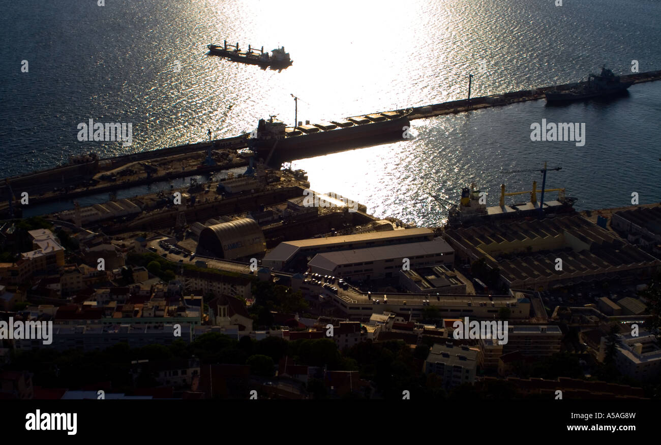 Gibraltar port sea mediterranean shipbearing hi-res stock photography ...