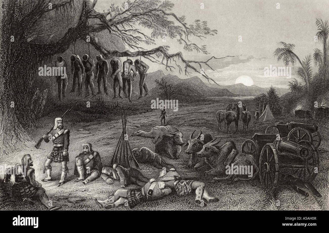 Outlying picket of the Highland Brigade at Benares. From The History of ...