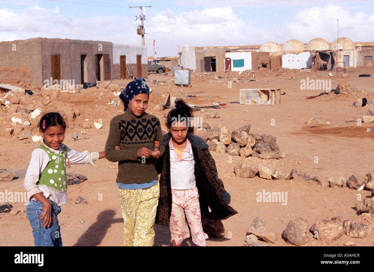 Sahrawi girls at a refugee camp in Tindouf Western Algeria Stock Photo ...