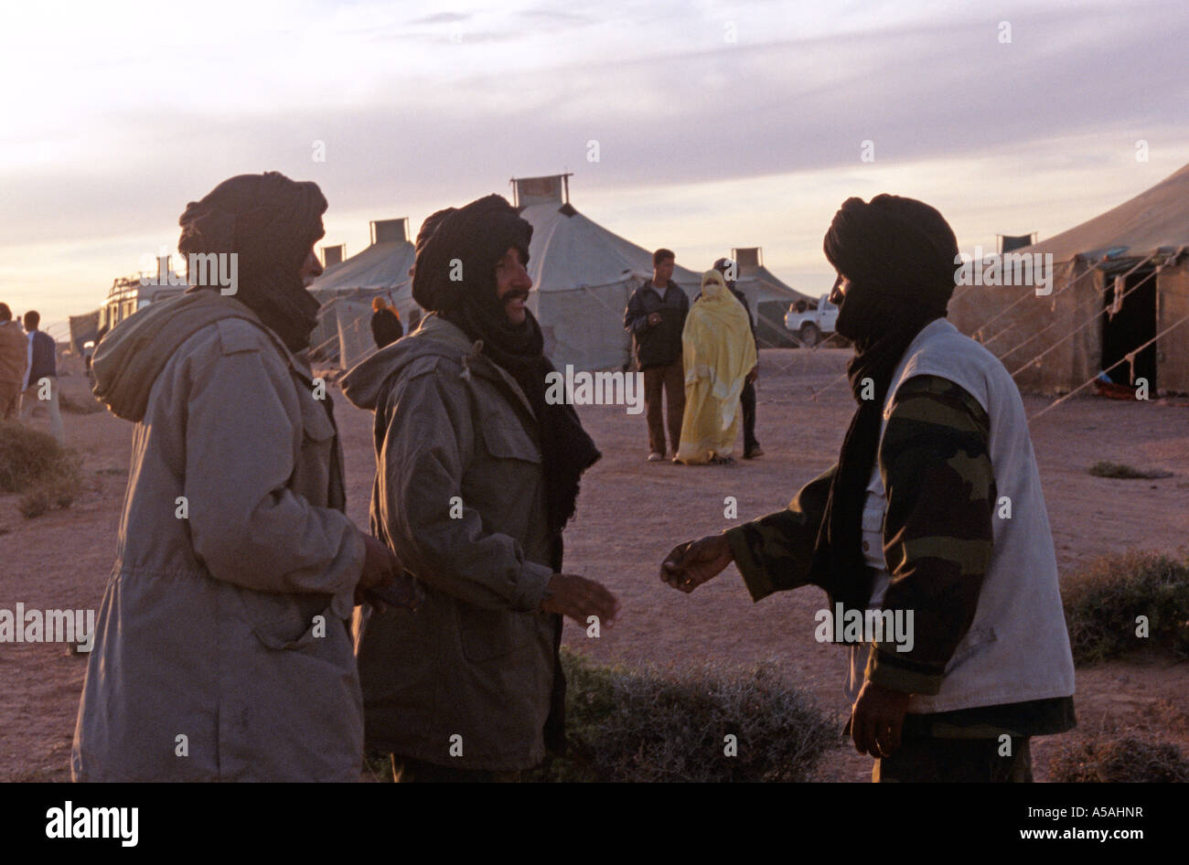 Sahrawi men at a refugee camp in Tindouf Western Algeria Stock Photo ...