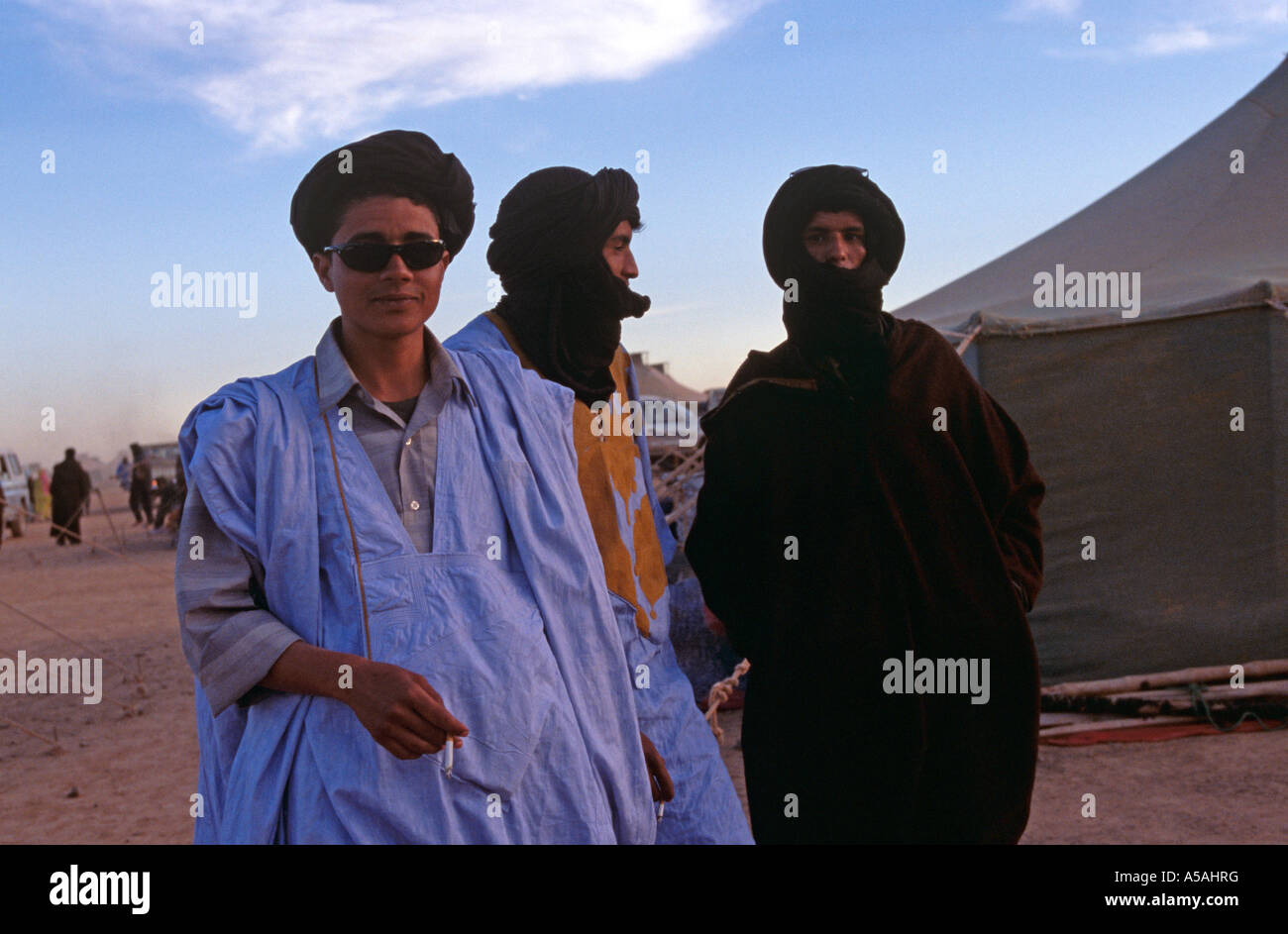 Sahrawi men in a refugee camp in Tindouf Western Algeria Stock Photo ...