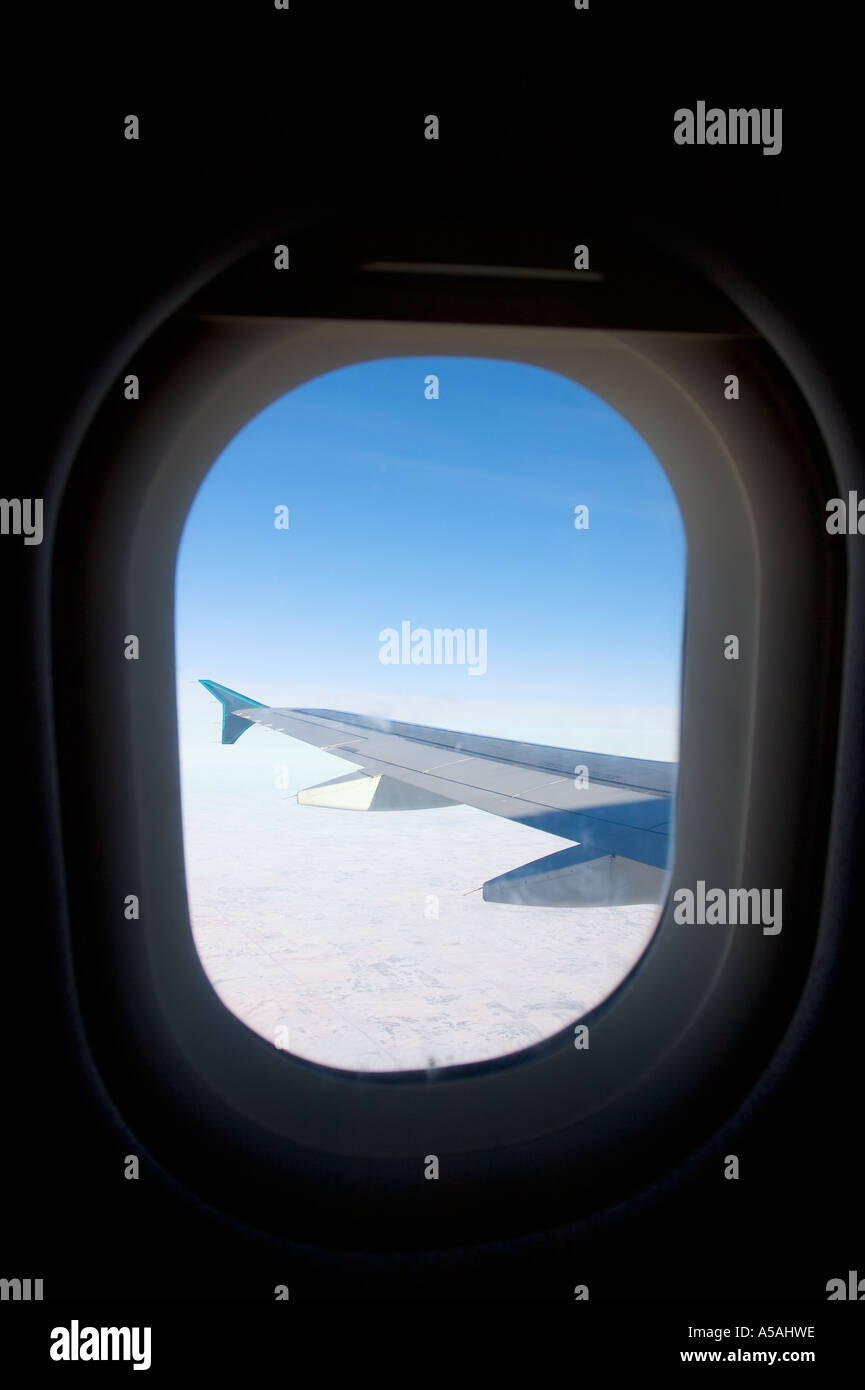 View out of airplane window Stock Photo - Alamy
