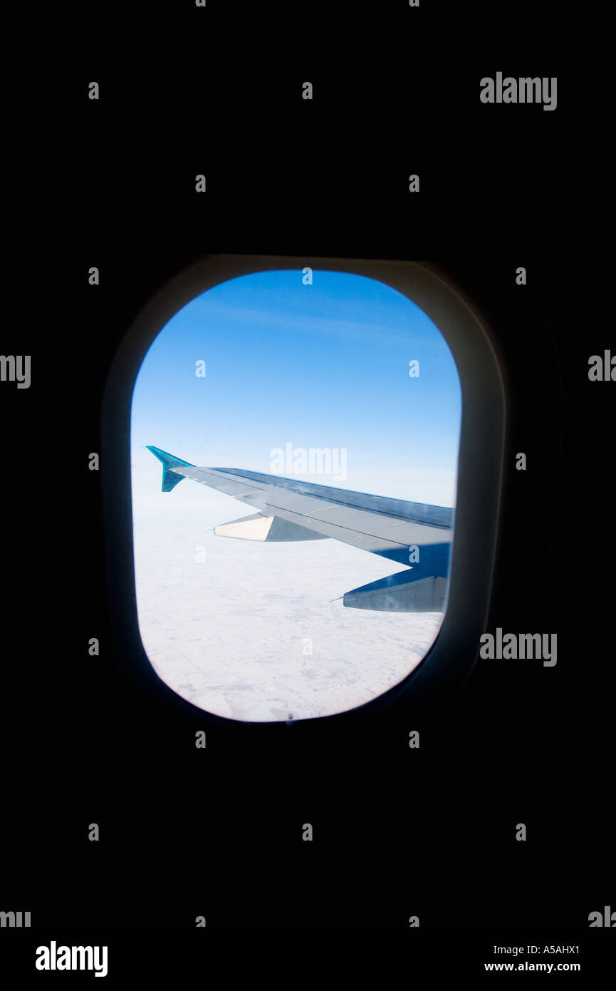View out of airplane window Stock Photo - Alamy