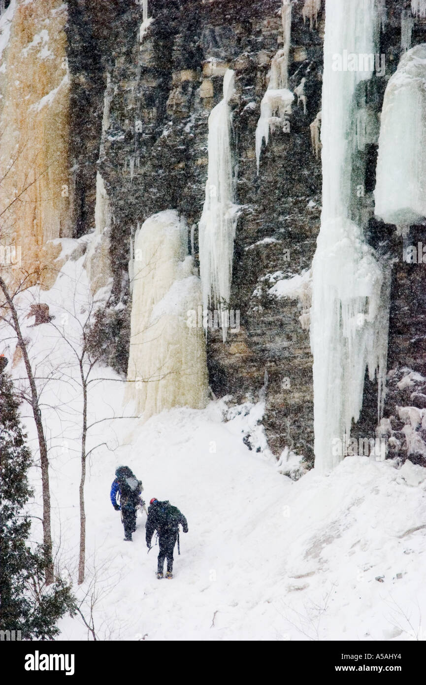 Ice climbers Pont Rouge Quebec Canada Stock Photo - Alamy