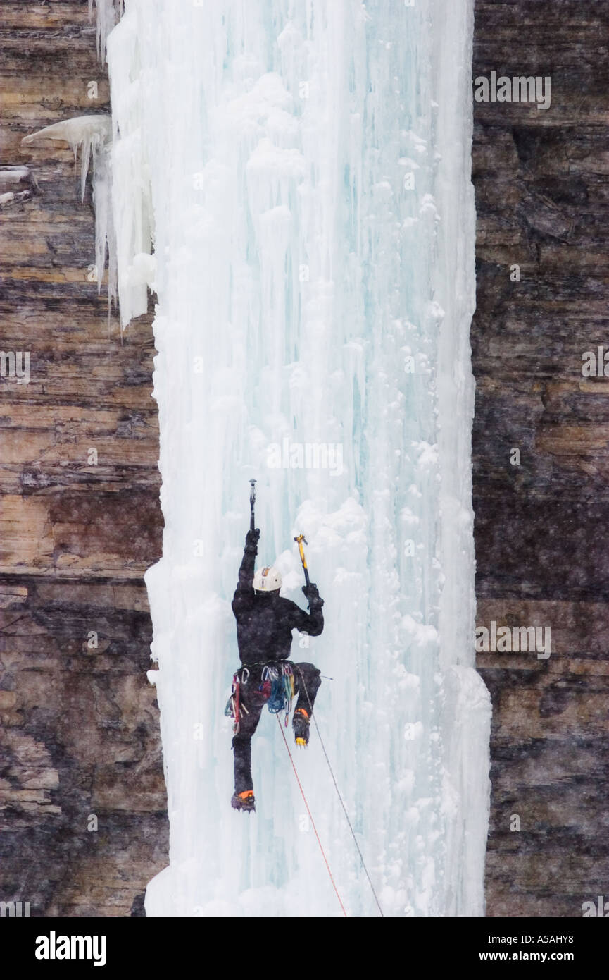Ice climber Pont Rouge Quebec Canada Stock Photo - Alamy