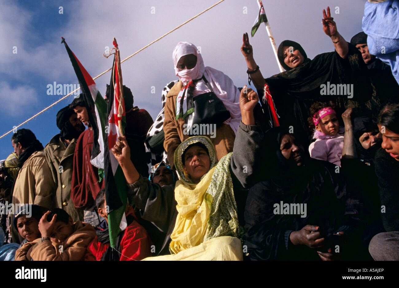 Sahrawi People celebrating the Western Sahara Independence Day Stock ...