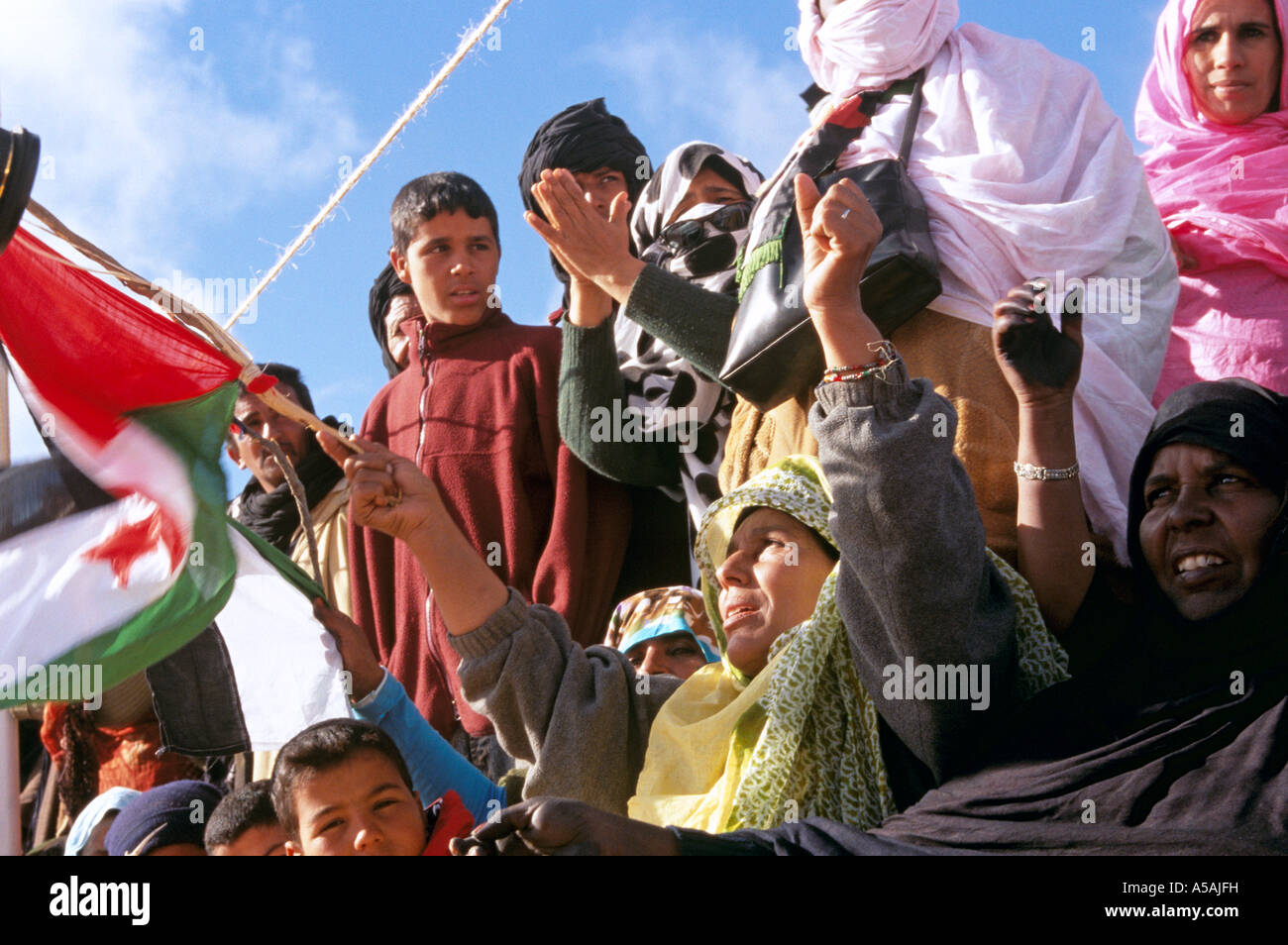 Sahrawi People celebrating the Western Sahara Independence Day Stock ...