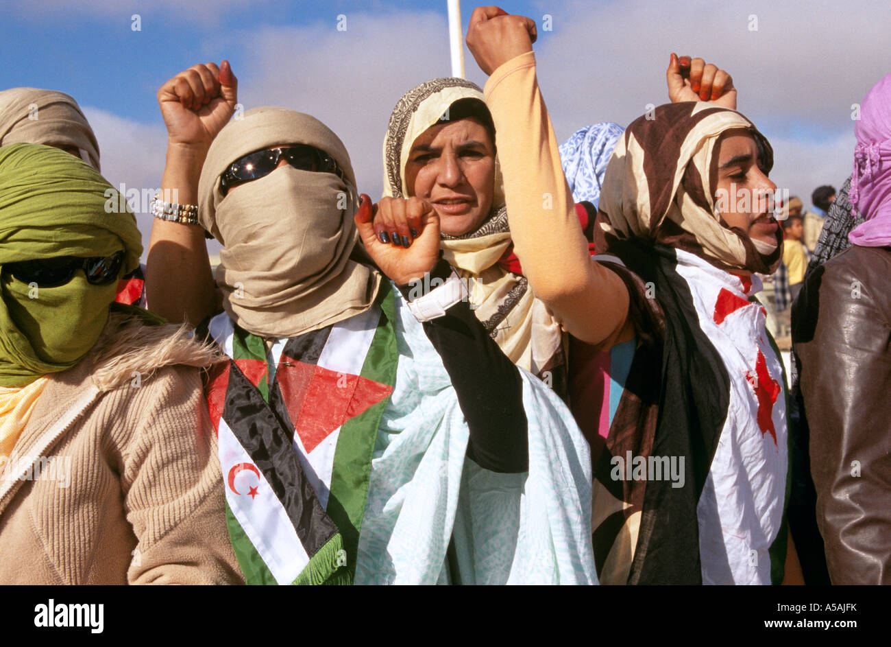 Sahrawi People celebrating the Western Sahara Independence Day Stock ...