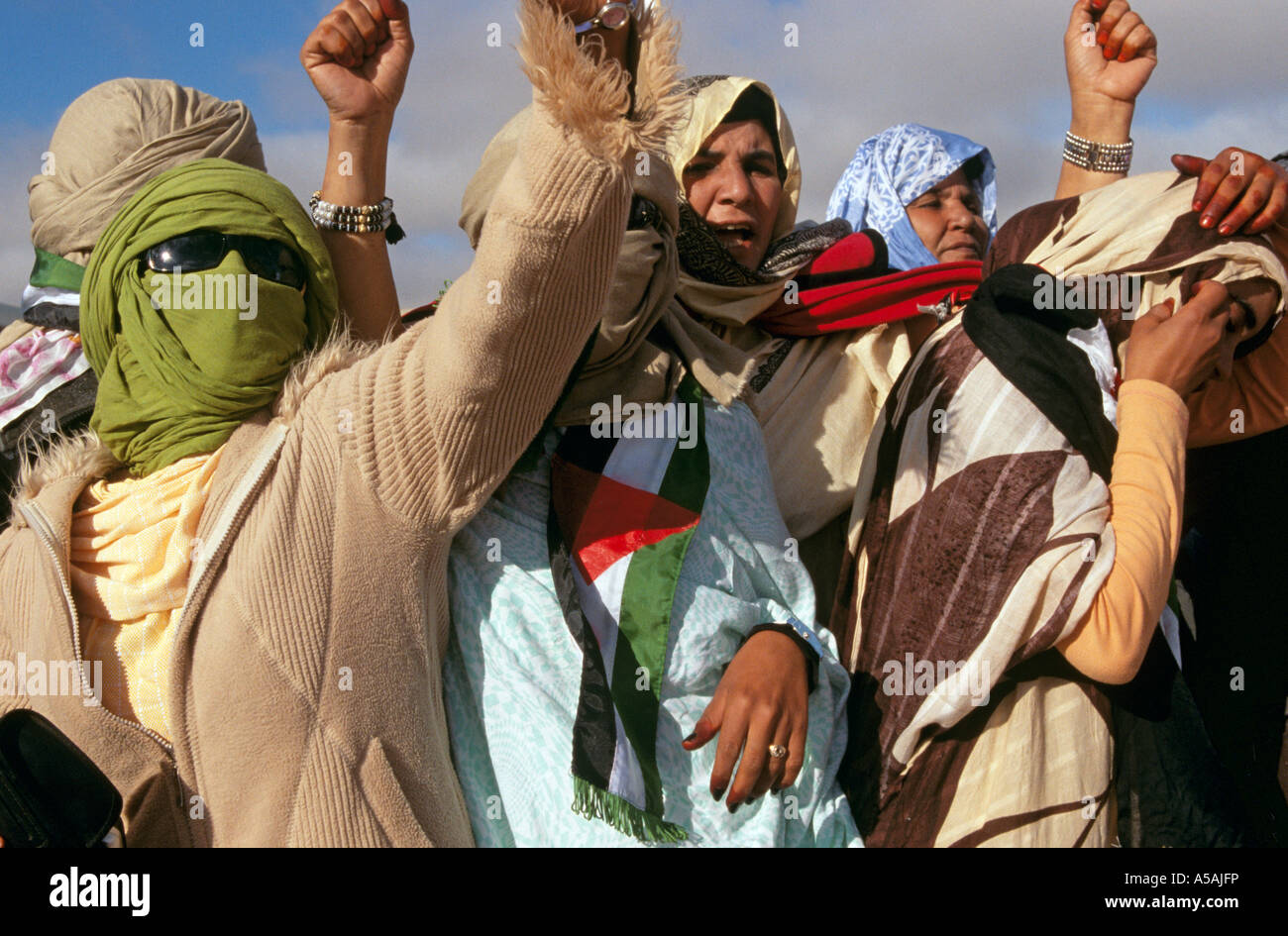 Sahrawi People celebrating the Western Sahara Independence Day Stock ...