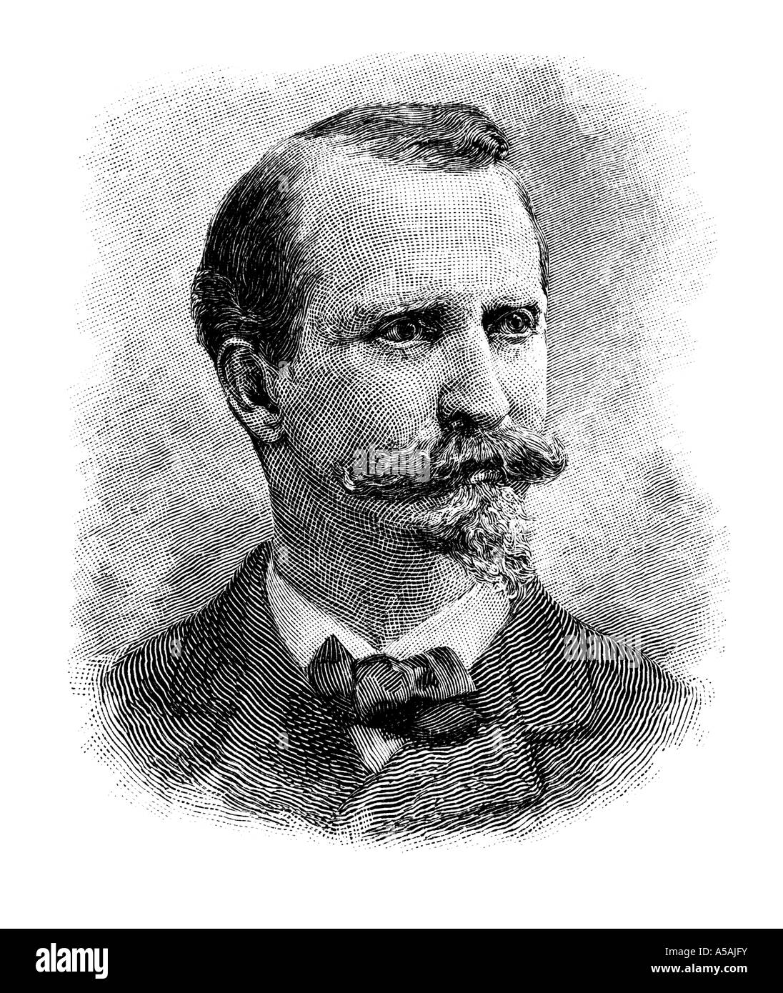 engraving of American educator Edward Miner Gallaudet Stock Photo - Alamy