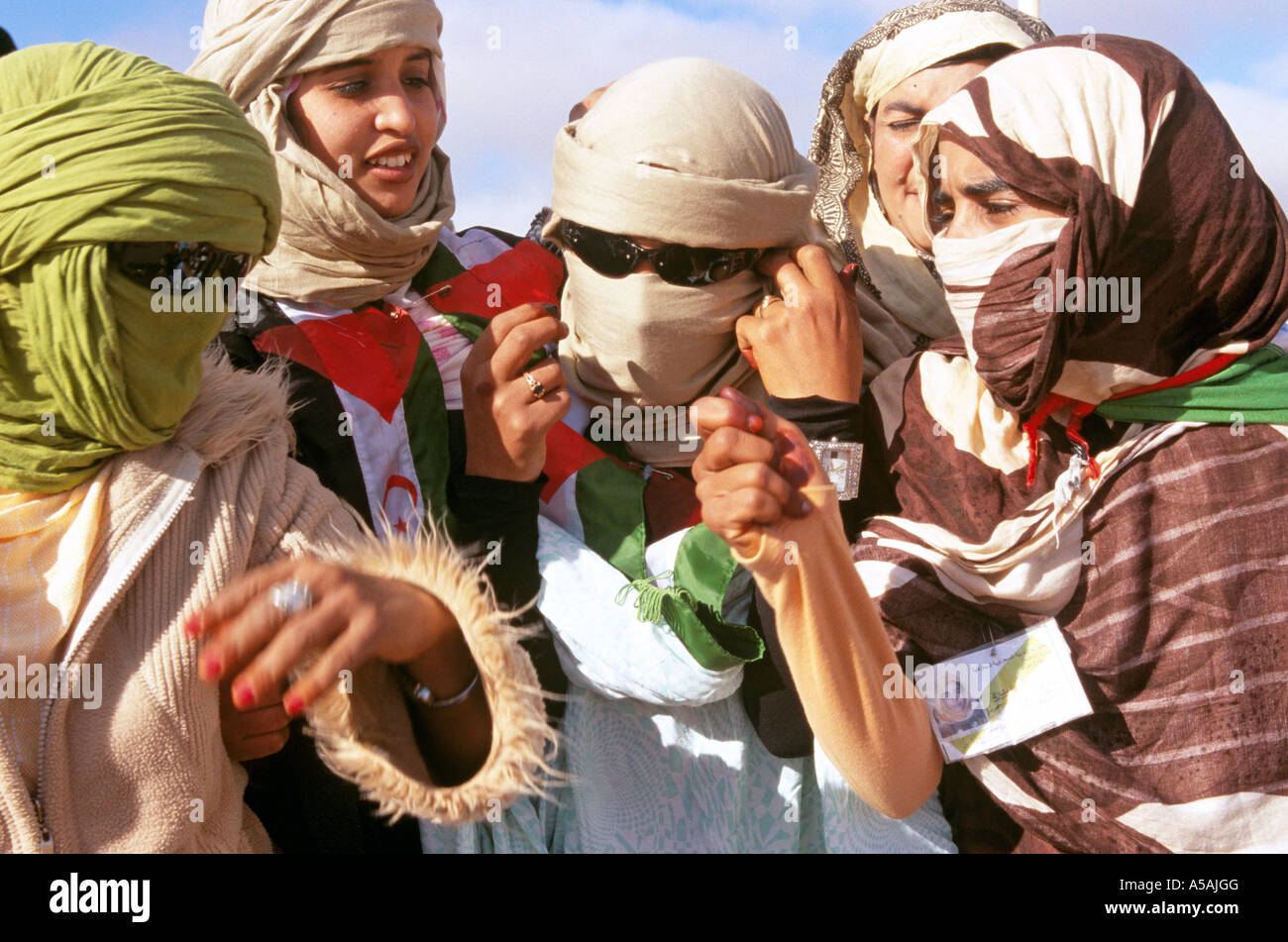 Sahrawi People celebrating the Western Sahara Independence Day Stock ...