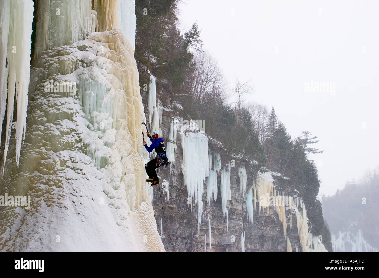 Ice climbing in Pont Rouge Quebec Canada Stock Photo - Alamy