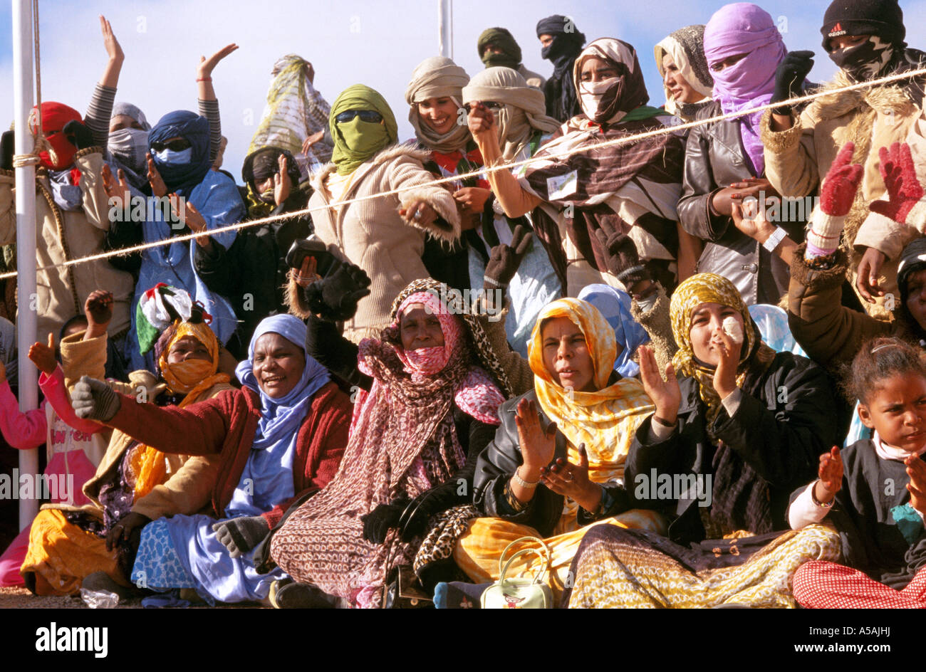 People celebrate the Sahrawi Independence day in Western Sahara Stock ...