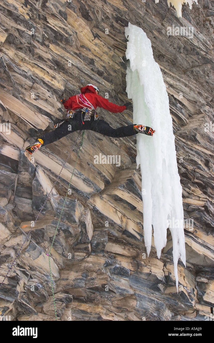 Ice climber in Pont Rouge Quebec Canada Stock Photo - Alamy