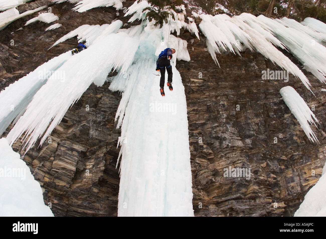 Ice climbers Pont Rouge Quebec Canada Stock Photo - Alamy