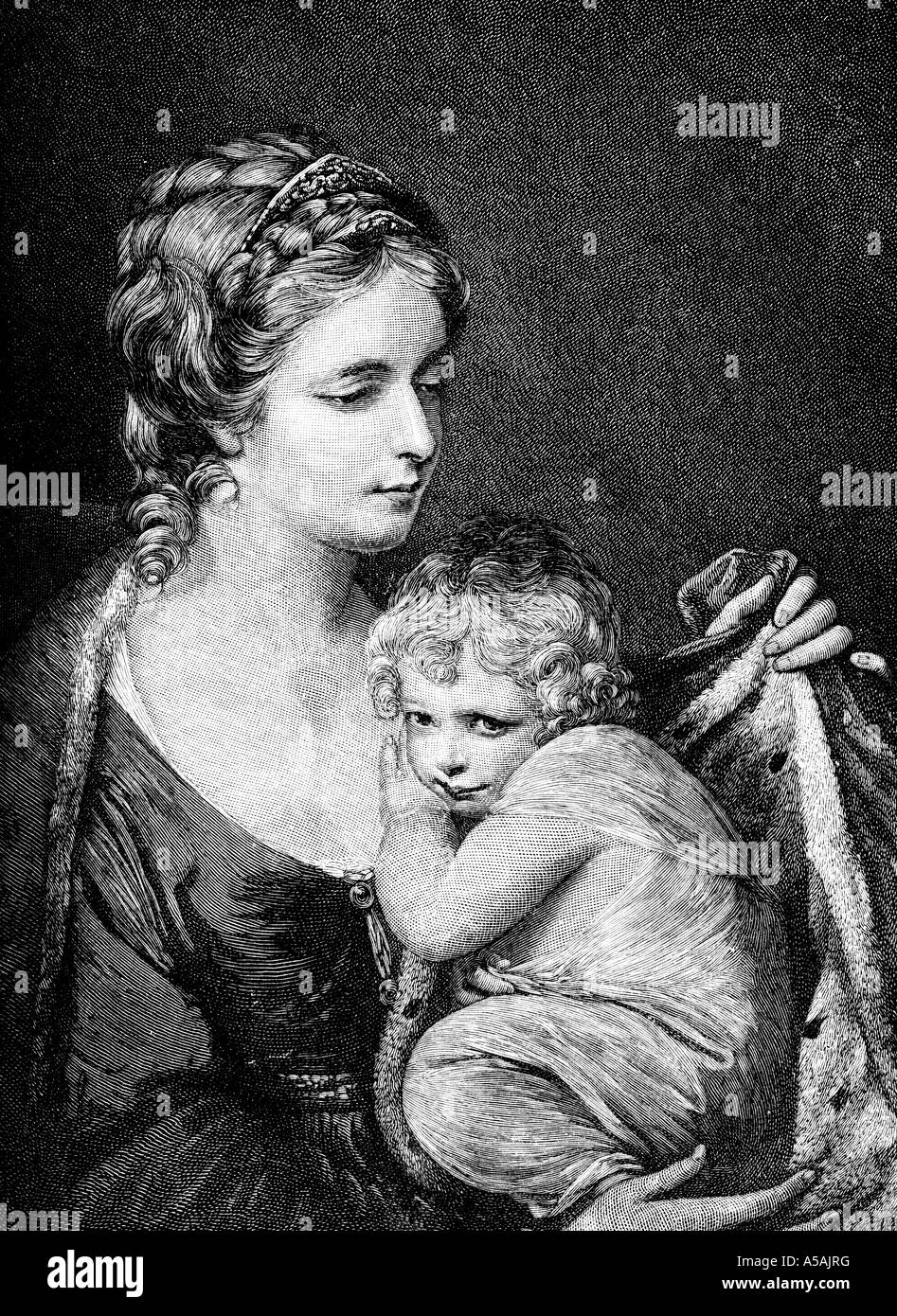 Engraving maria walpole countess waldegrave hi-res stock photography ...