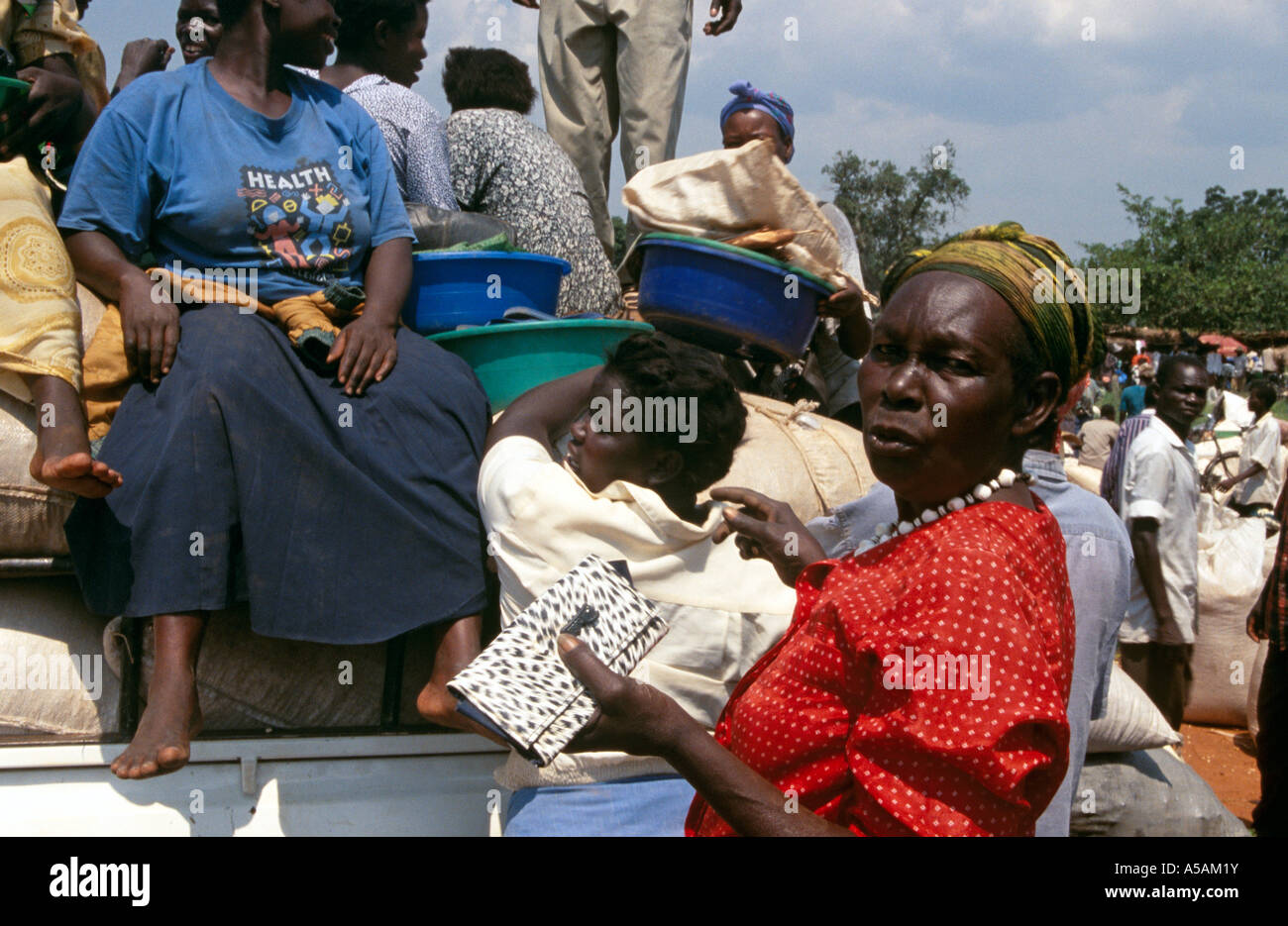 People taking their stuff in an overcrowed truck Western Uganda Africa ...