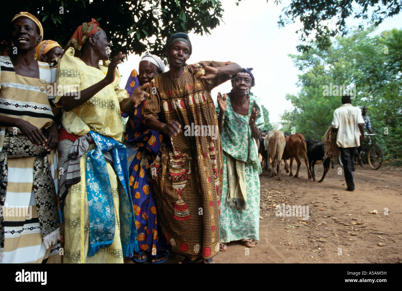 A group of African women singing and dancing in Western Uganda Africa ...