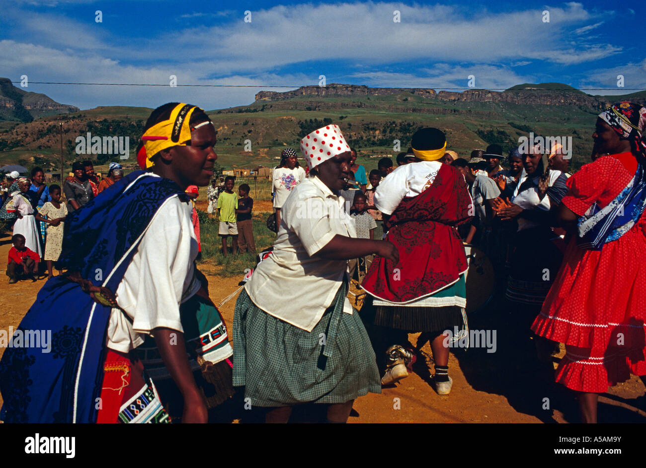 Zulu women performing their traditional dance South Africa Stock Photo ...