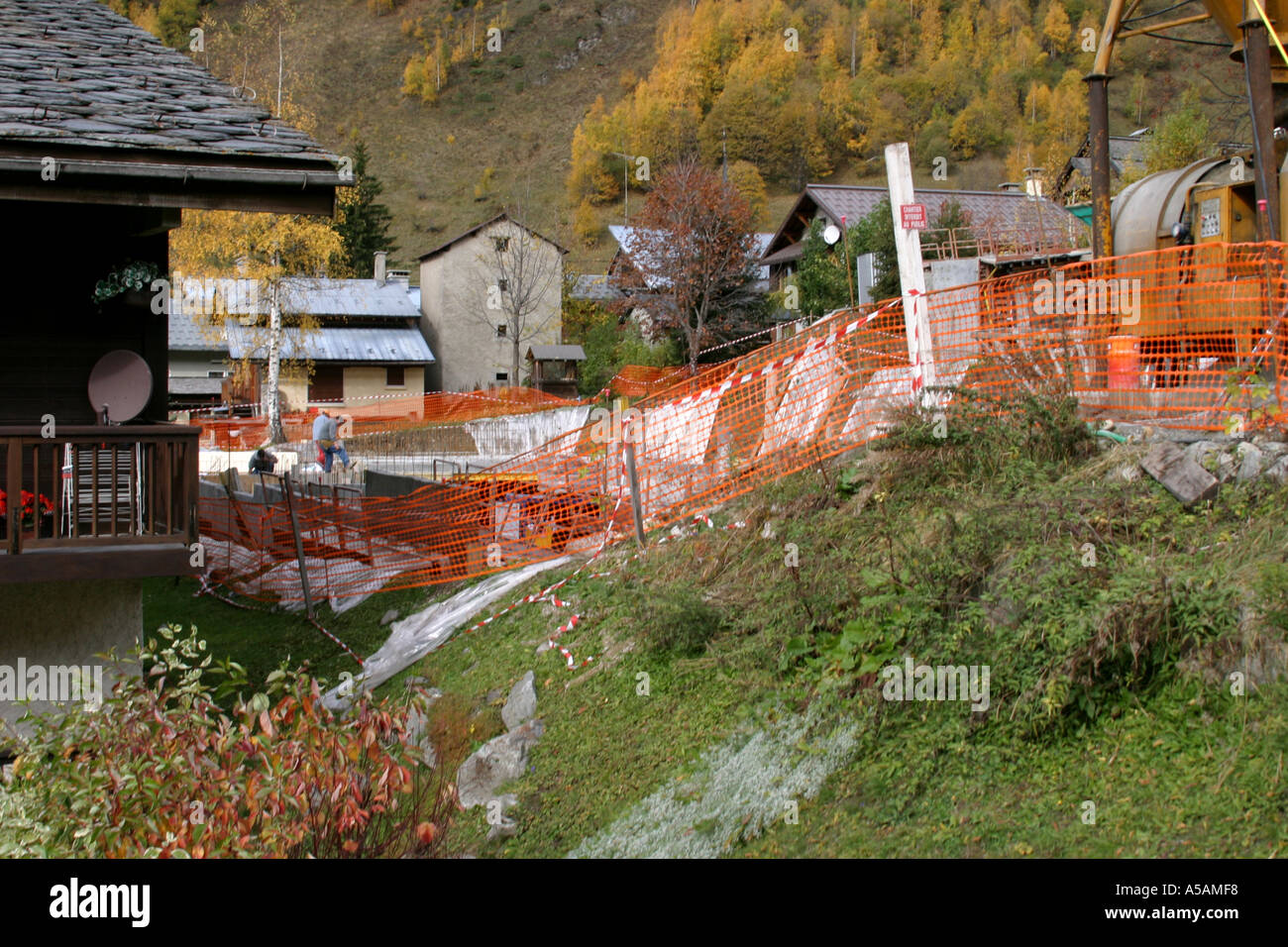 Building works in the French alps Stock Photo - Alamy