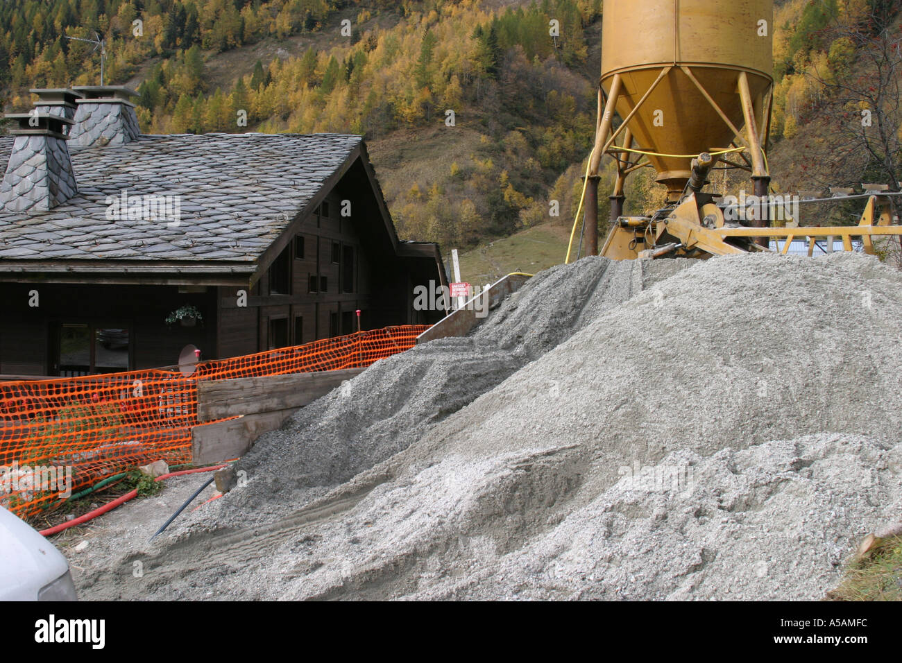 Building works in the French alps Stock Photo - Alamy