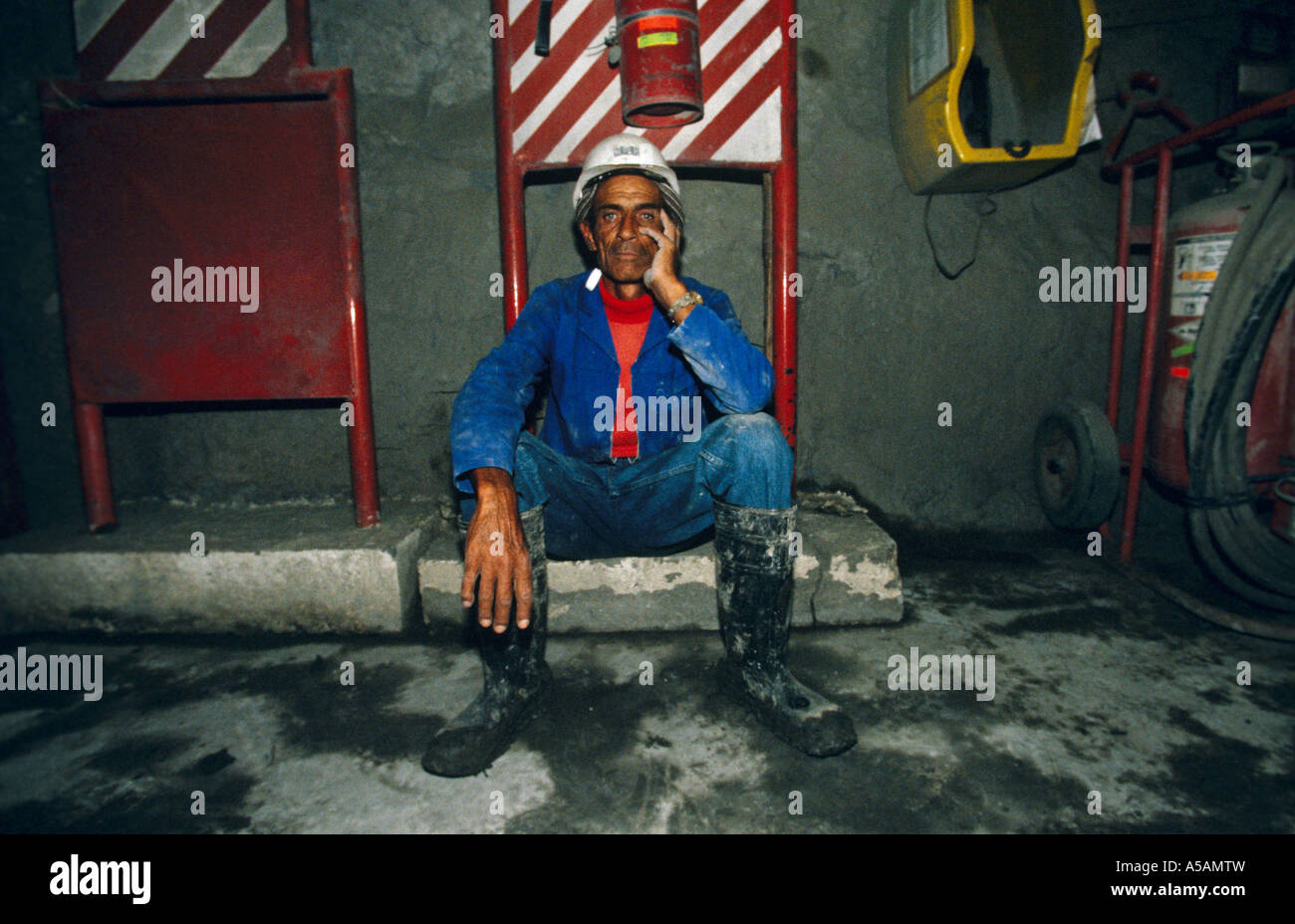 Miner working in diamond mine, South Africa Stock Photo - Alamy
