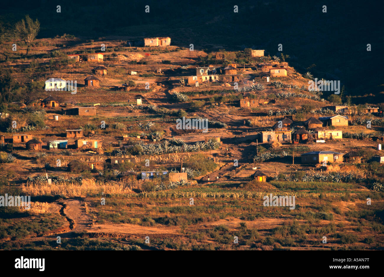 Housing settlement in Lesotho Africa Stock Photo - Alamy