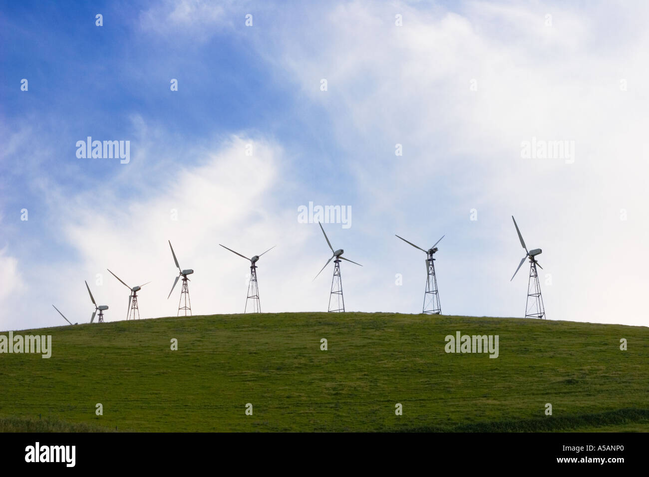 Windmills at Altamont Pass Wind Resource Area in Alameda County ...