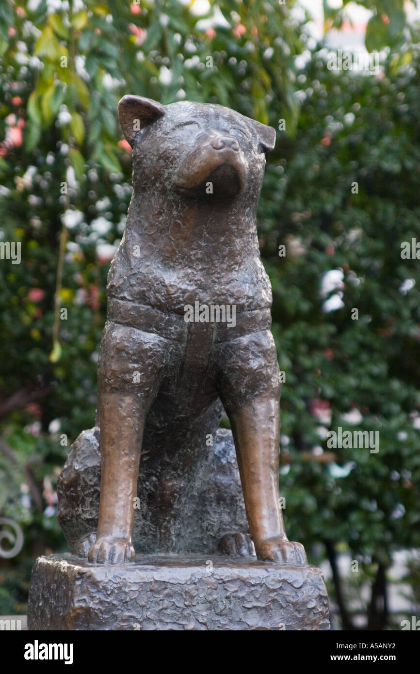 Bronze statue of Hachiko in front of Shibuya Station Tokyo Japan Asia ...