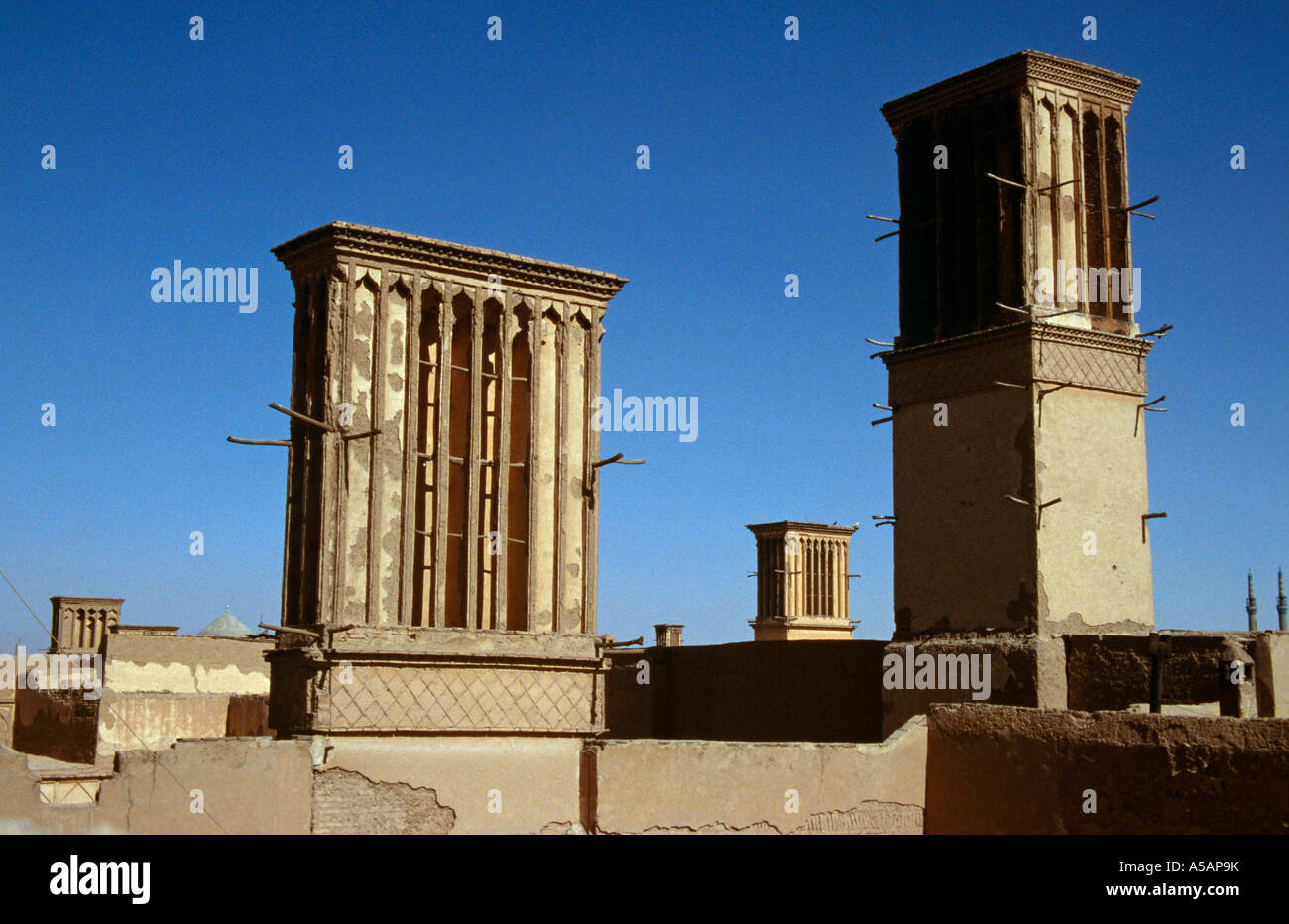 The wind towers of Yazd Iran Stock Photo - Alamy