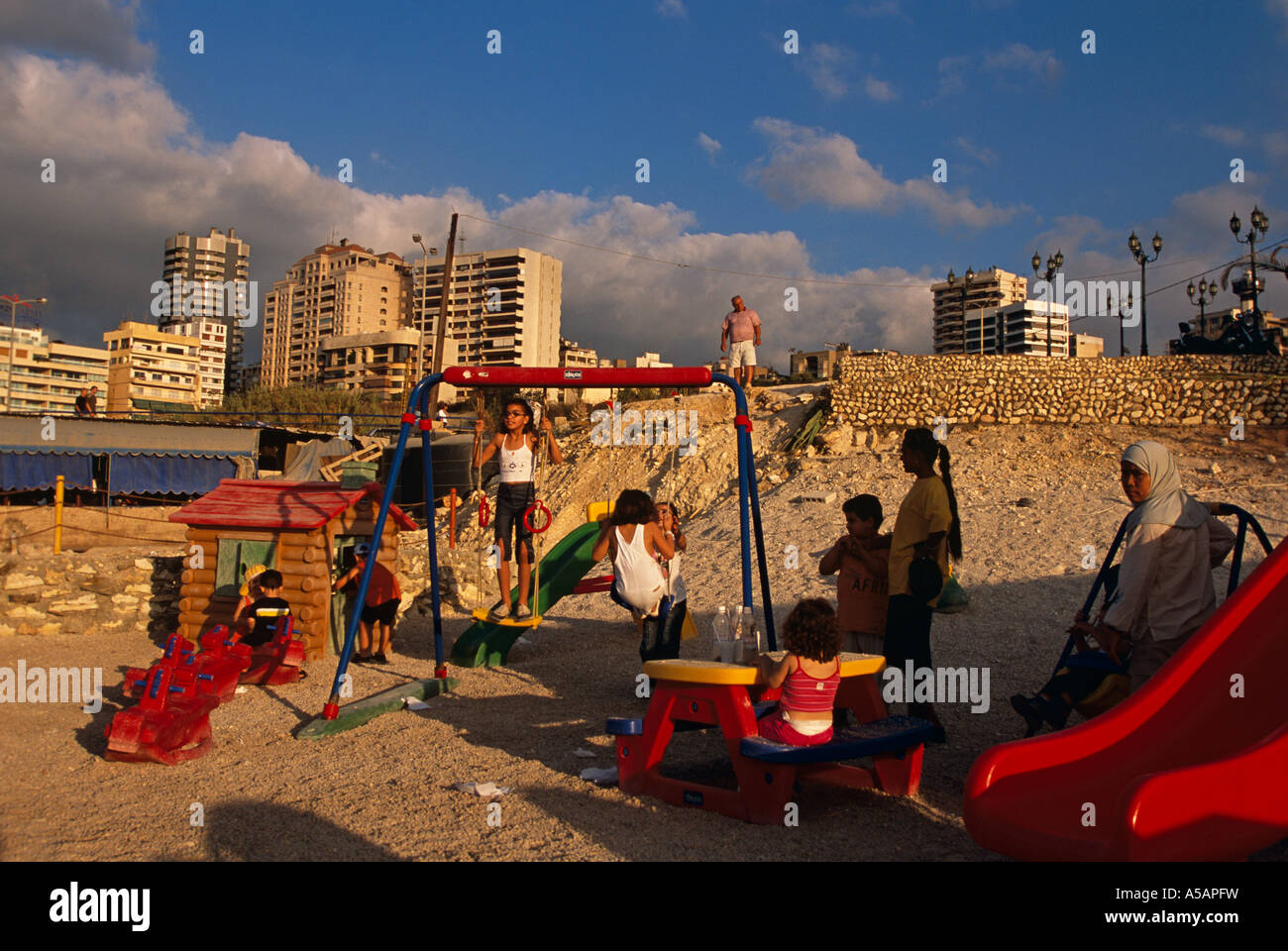 Children at a playground in Beirut Lebanon Stock Photo - Alamy