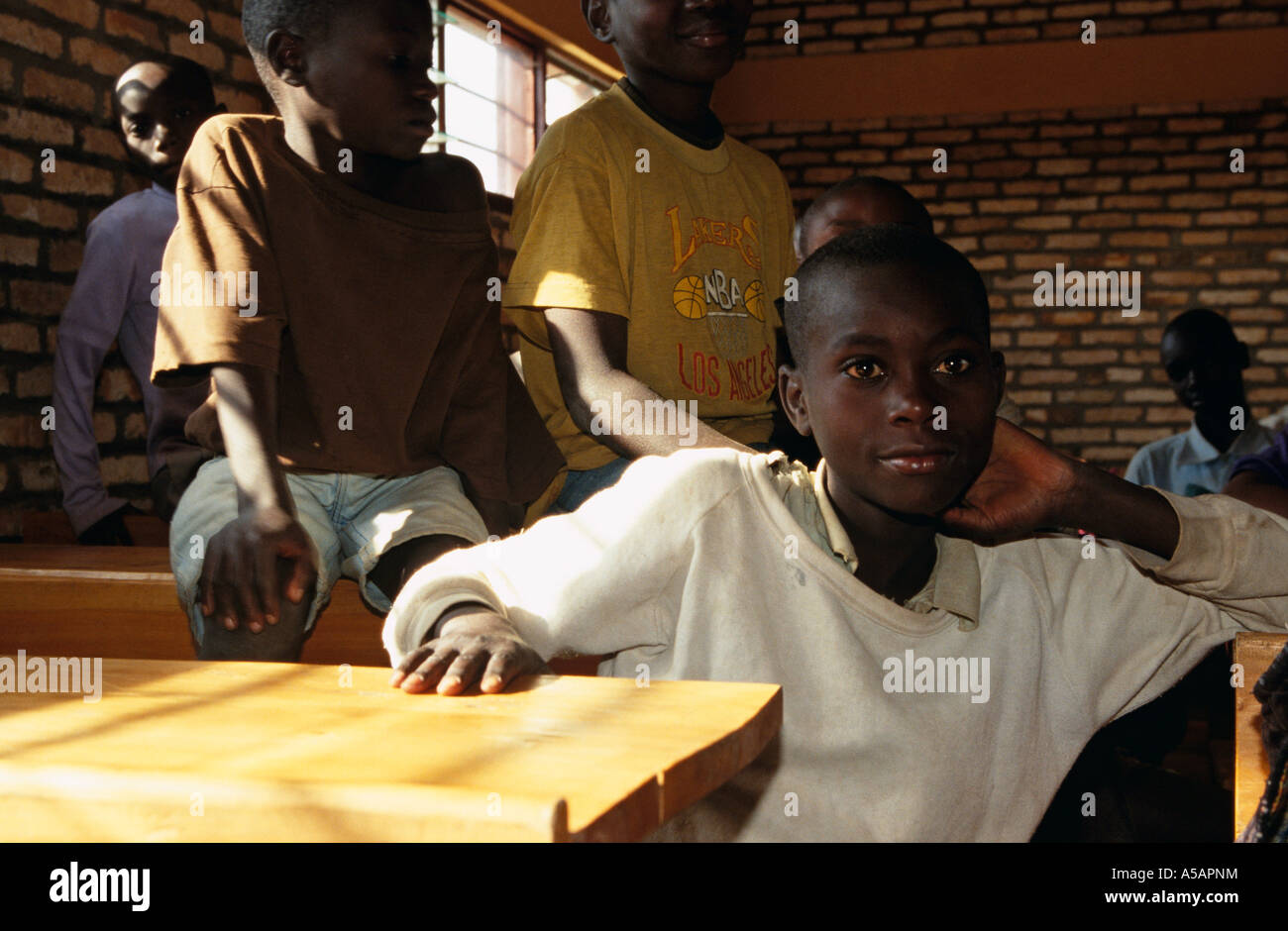 Students in a classroom as a part of education projects Rwanda Stock ...