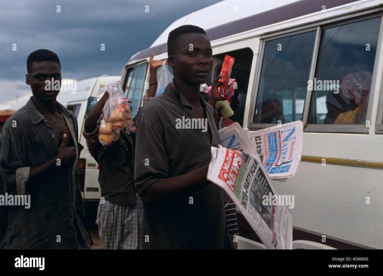 Children selling newspapers in Malawi Africa Stock Photo - Alamy