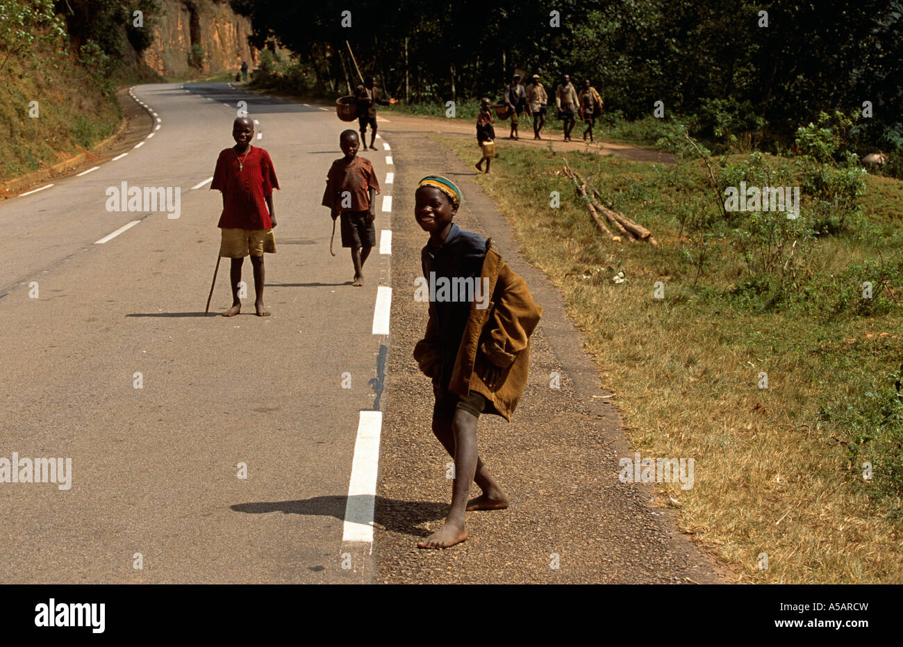 Children on the roads in Rwanda Africa Stock Photo - Alamy