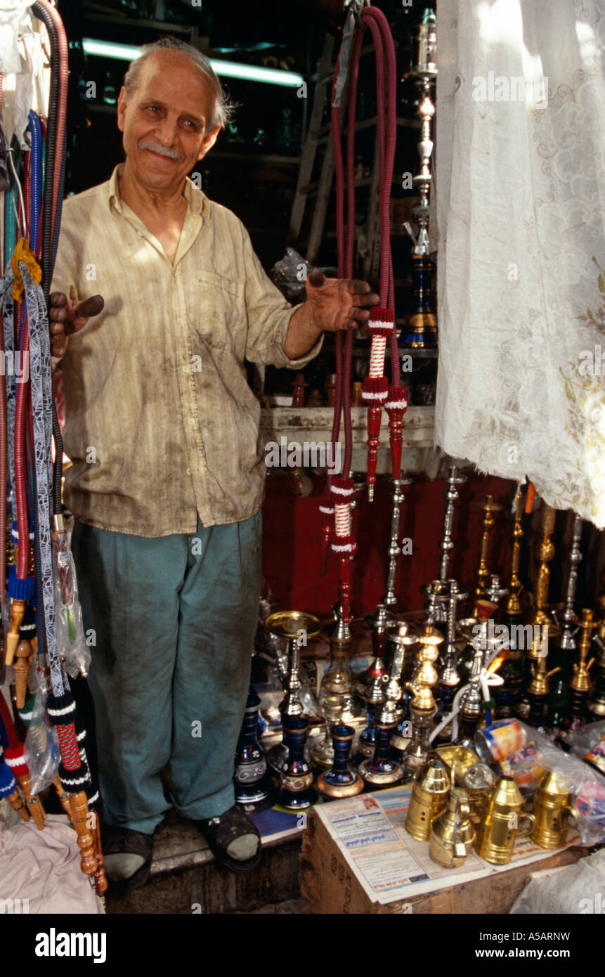 A man selling hookah pipes in Teheran Iran Stock Photo - Alamy