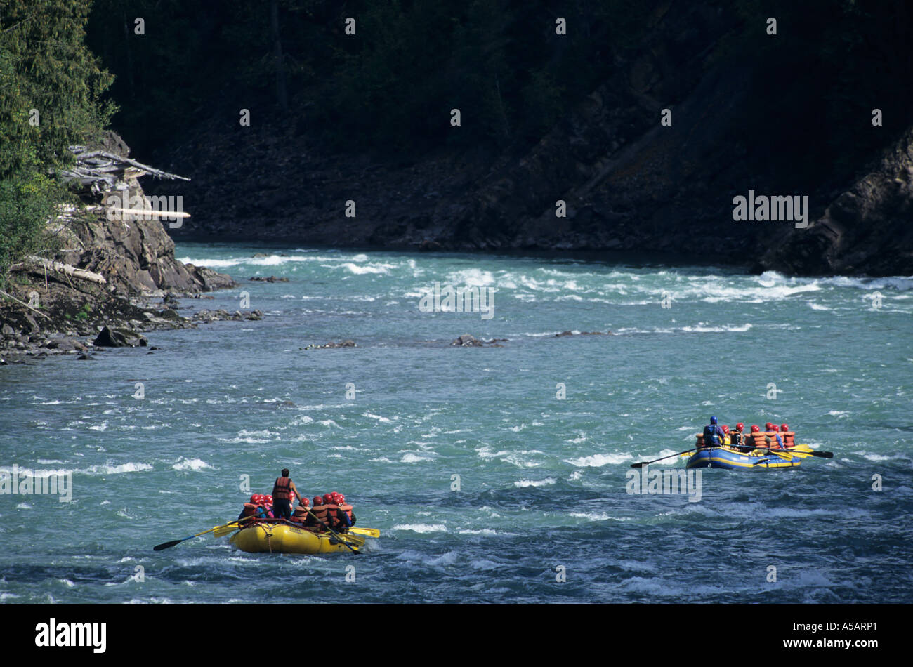River rafting Bulkley river Smithers British Columbia Stock Photo - Alamy