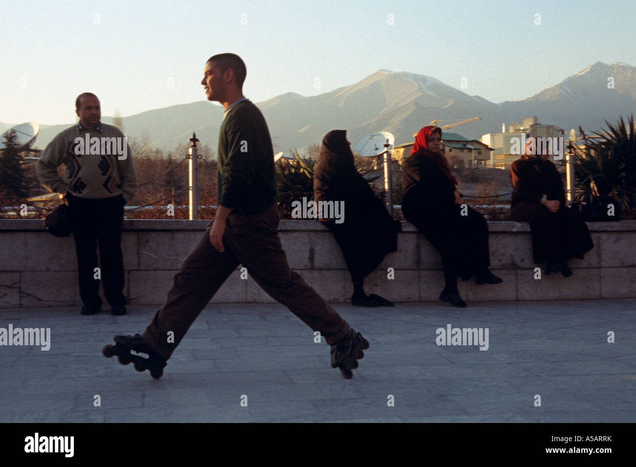 A man skating in Teheran Iran Stock Photo - Alamy