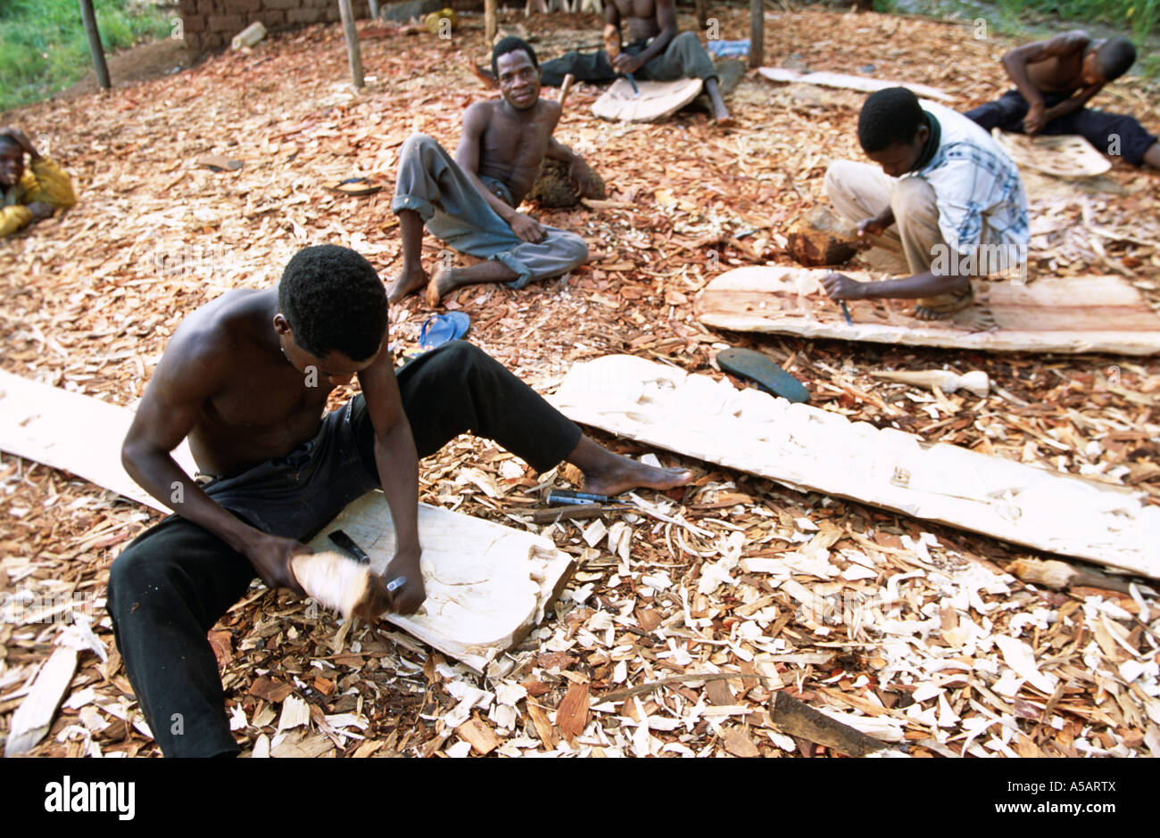 Carpenters at work in Uganda Africa Stock Photo - Alamy