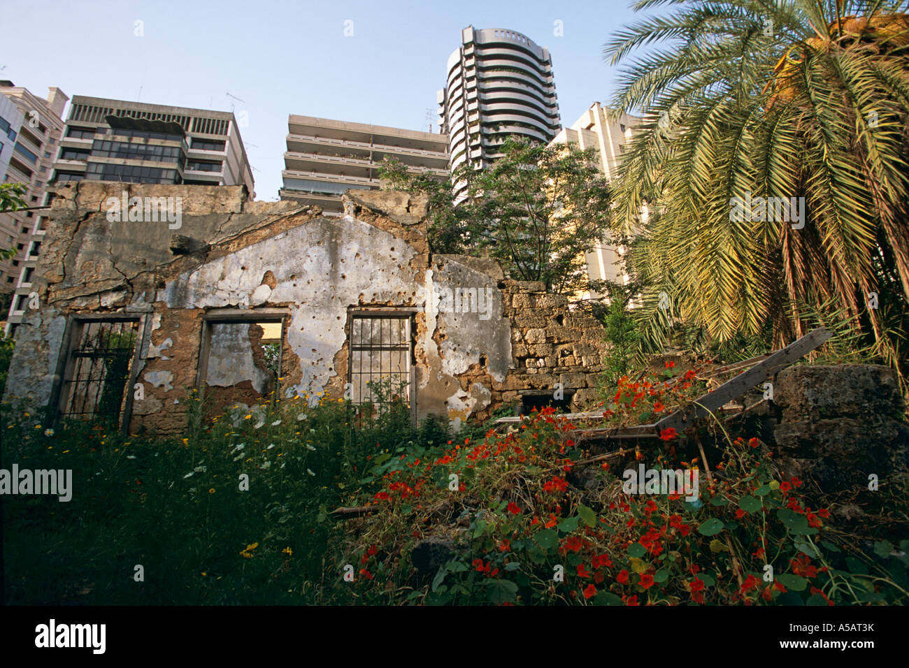 Old and damaged building, Beirut, Lebanon Stock Photo - Alamy