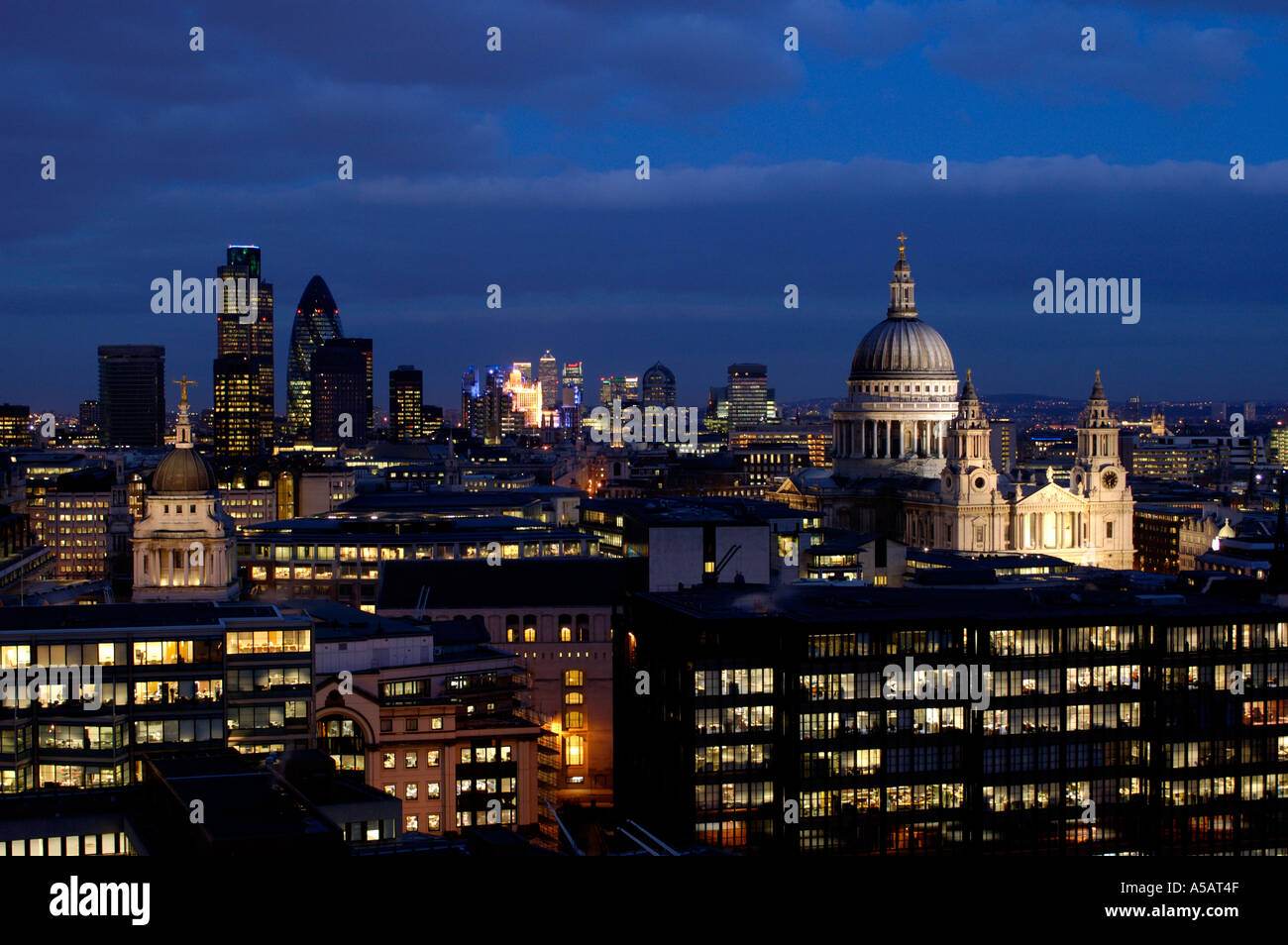City of London skyline at dusk Stock Photo - Alamy